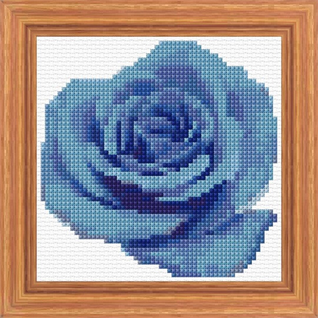 Blue Rose Cross Stitch Pattern PDF Pattern Digital Download Counted ...