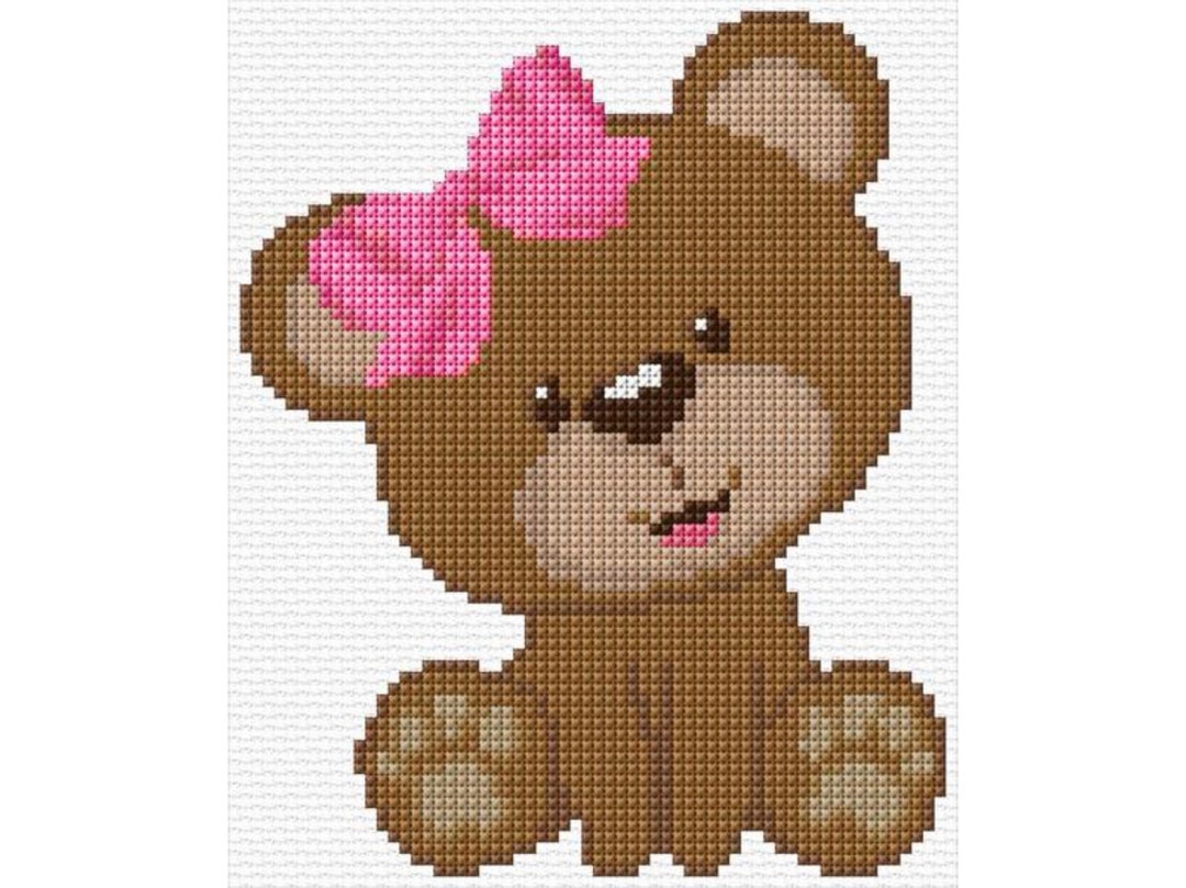 Small Teddy Bear Cross Stitch Pattern PDF Pattern Digital Download ...
