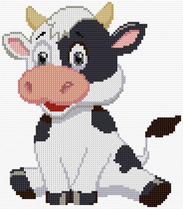 Cute Cow Cross Stitch Pattern PDF Pattern Digital Download Counted ...