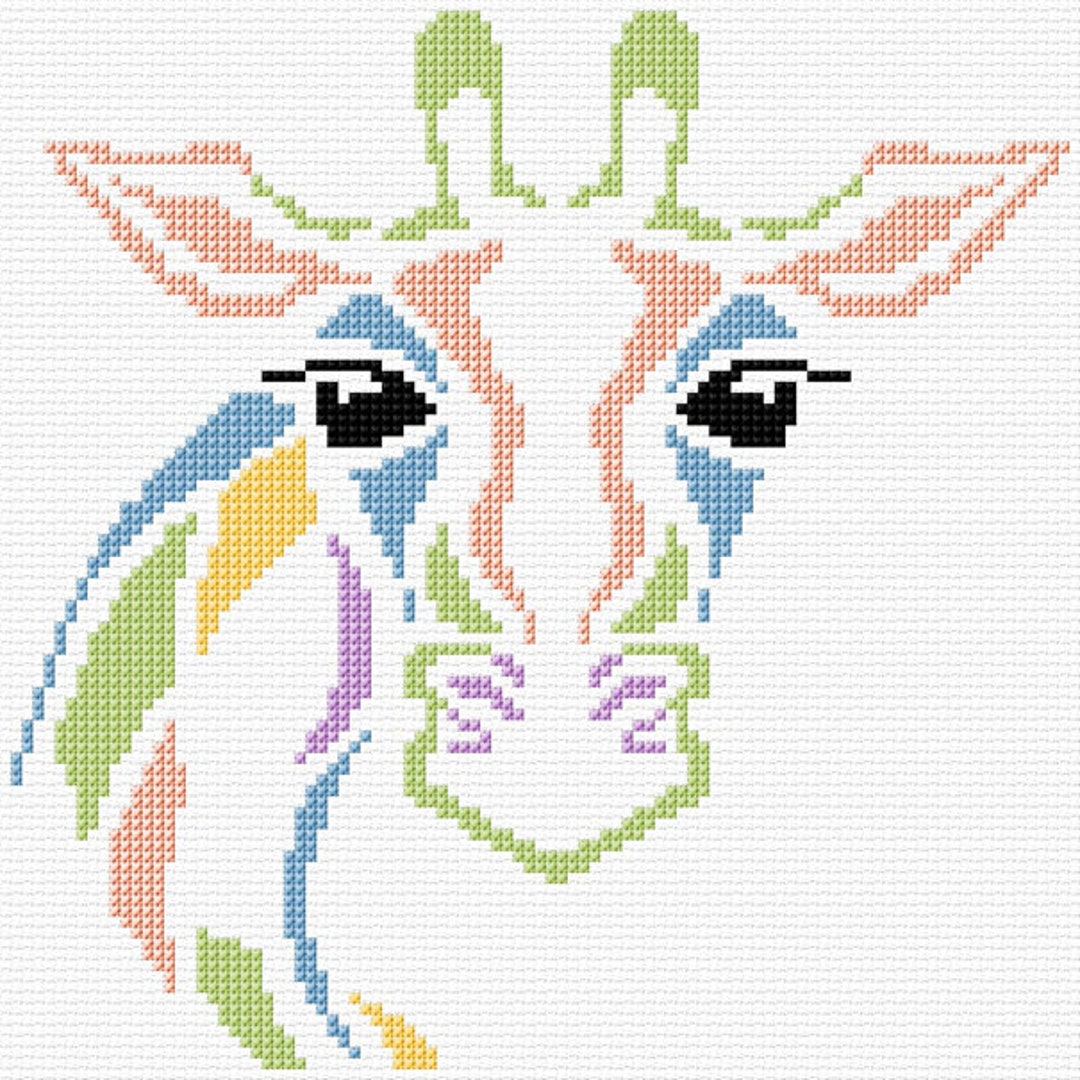 Colourful Giraffe Cross Stitch Pattern PDF Pattern Digital Download ...