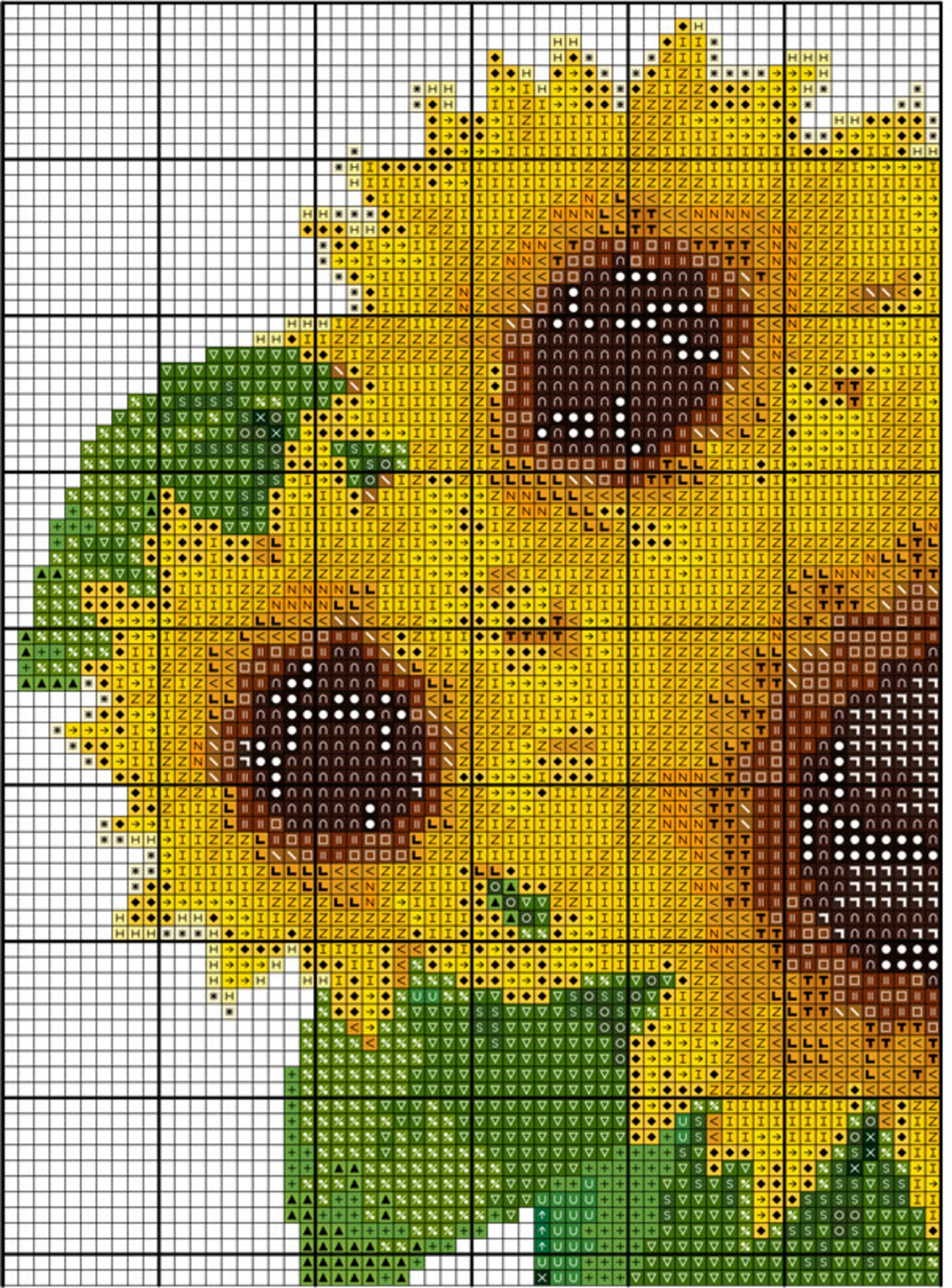 Sunflowers Cross Stitch Pattern PDF Pattern Digital Download Modern ...