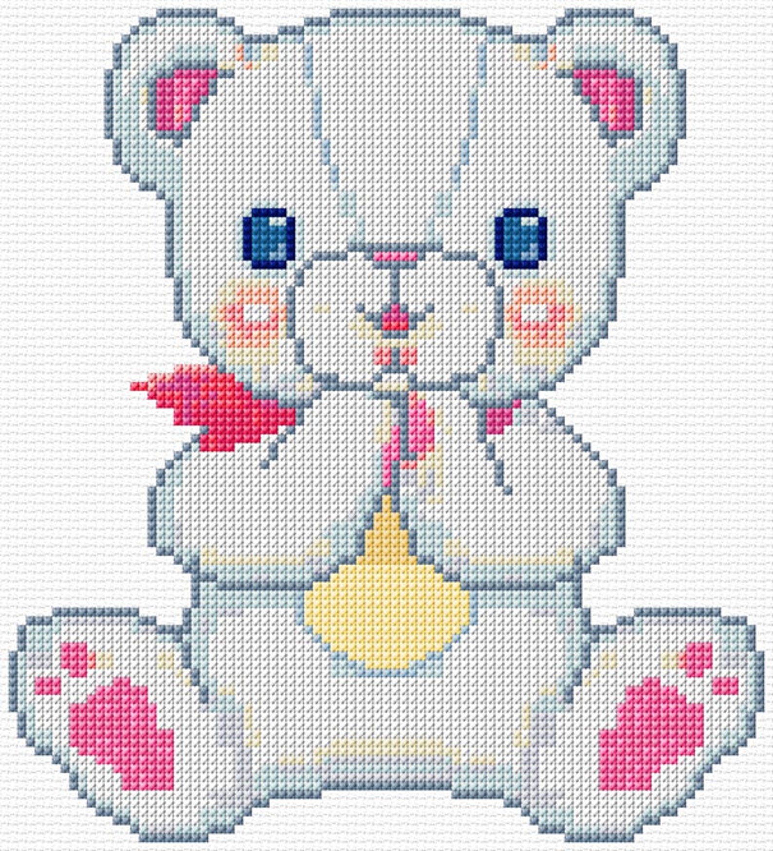 Teddy Bear Cross Stitch Pattern PDF Pattern Digital Download Modern ...