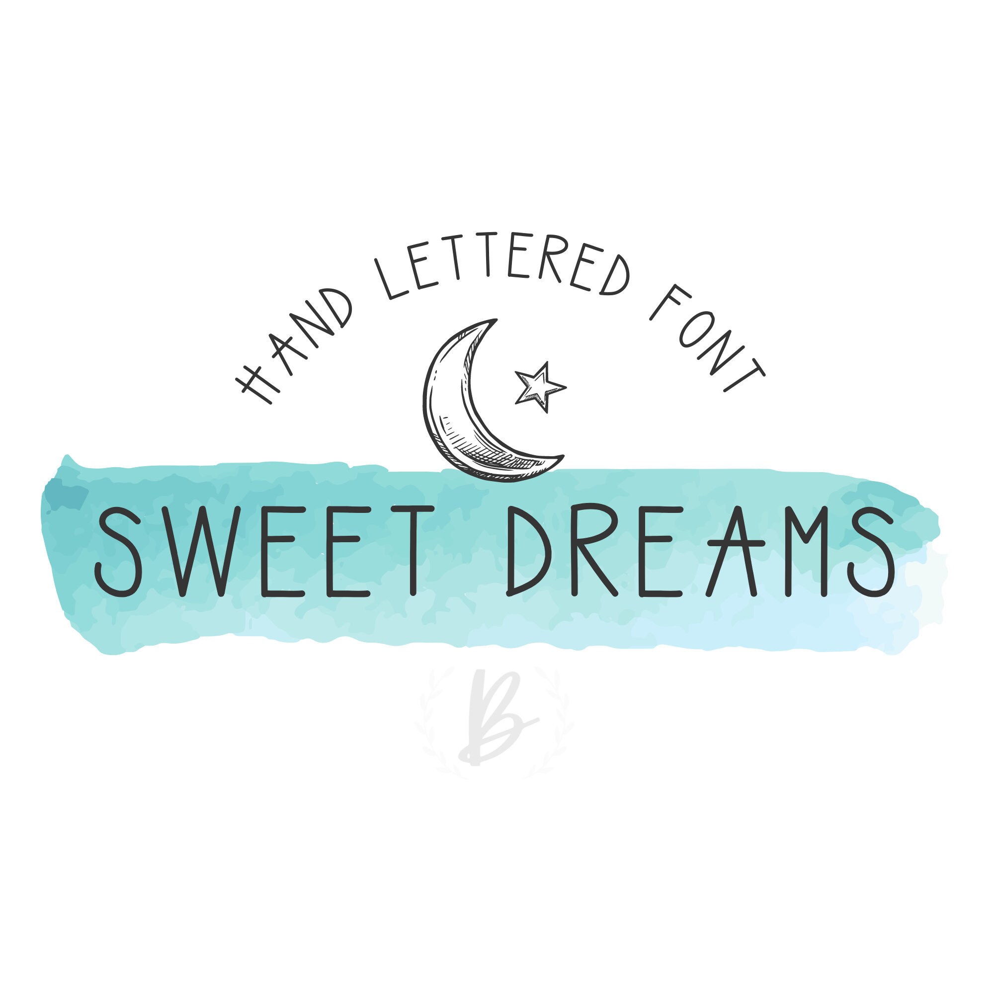 Sweet Dreams - Simple Font Handlettered Handwriting - Etsy