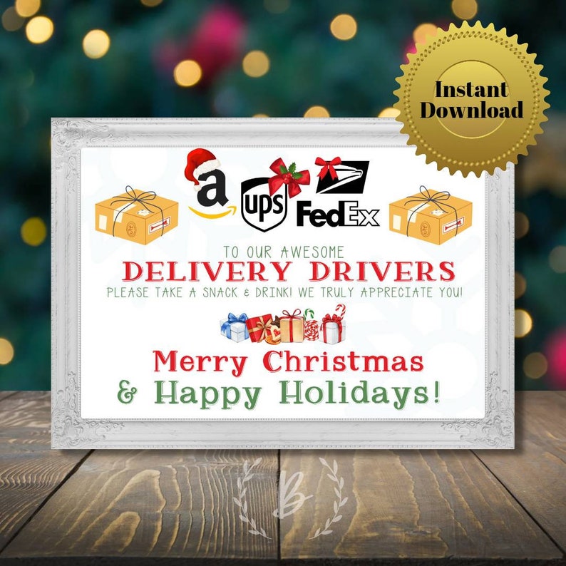 Delivery Driver Snack Sign and BONUS Instant Download - Etsy
