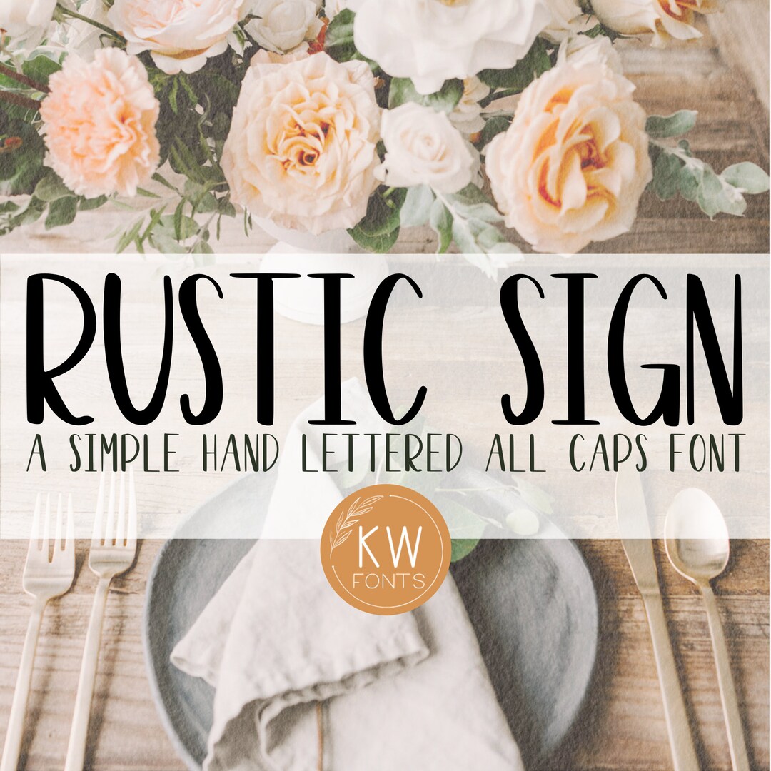 Rustic Sign Handlettered Font All Caps Text Type - Etsy