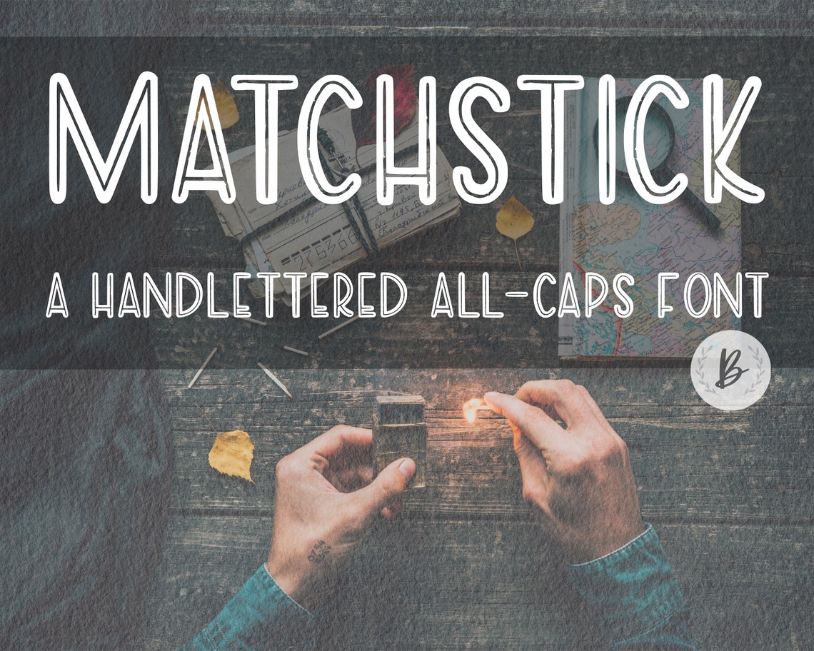 Matchstick Handlettered Font All Caps Text Type - Etsy