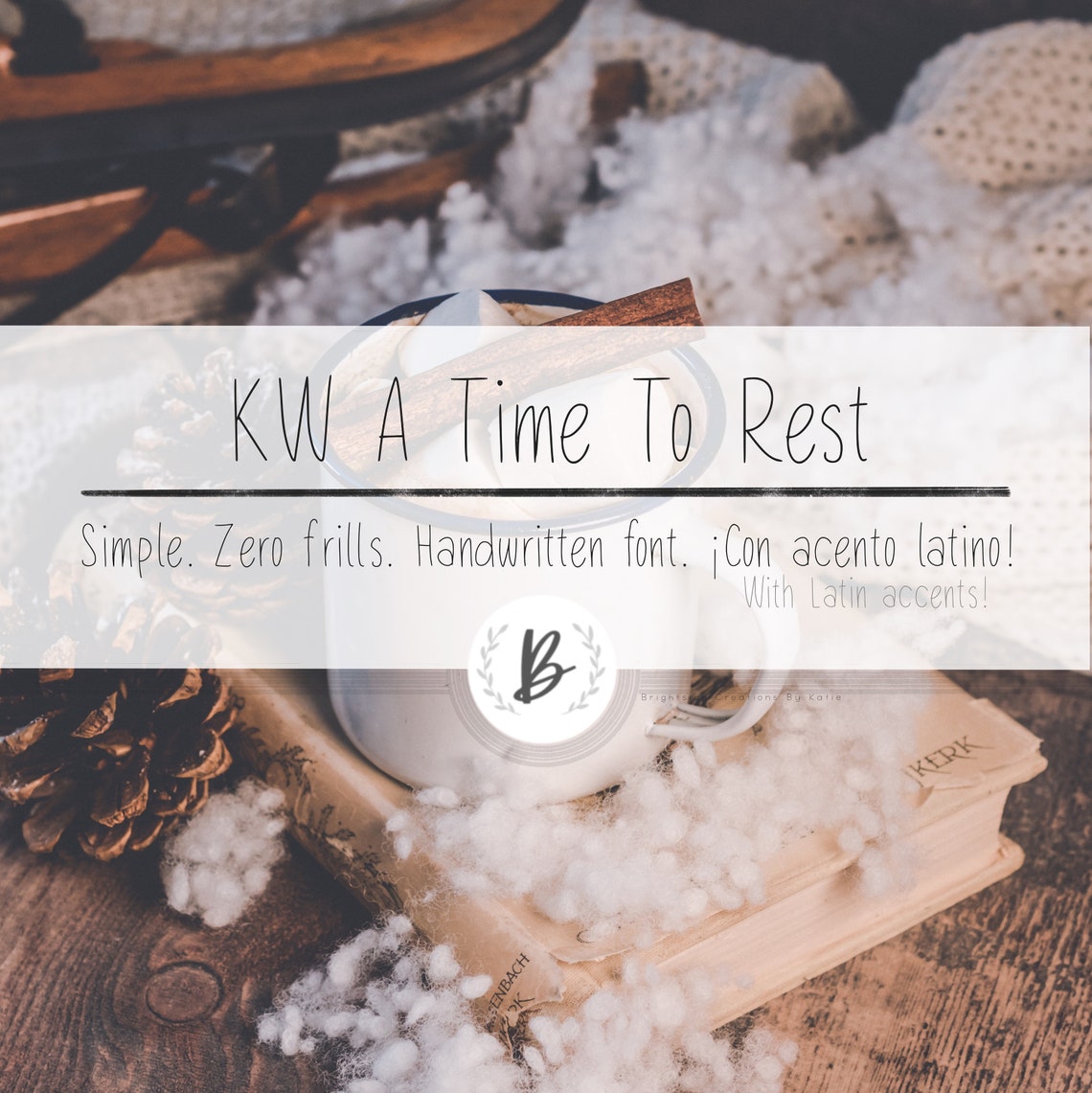 A Time to Rest Handwriting Font With All Latin Accents | Etsy