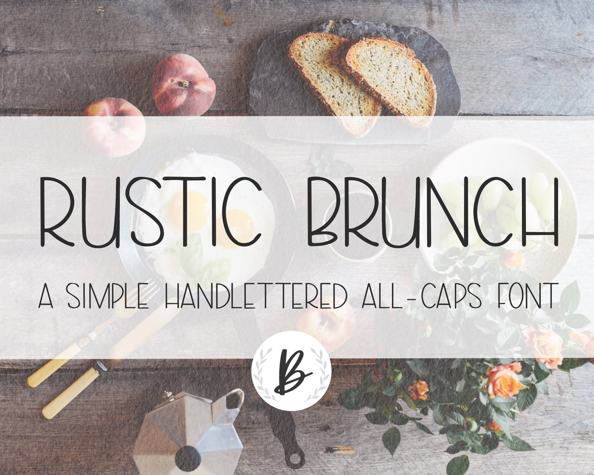 Rustic Brunch Handlettered Font All Caps Text Type OTF and TTF - Etsy