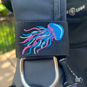 Jellyfish Embroidered BCD Identification Tag Scuba Diver Gift Made on ...