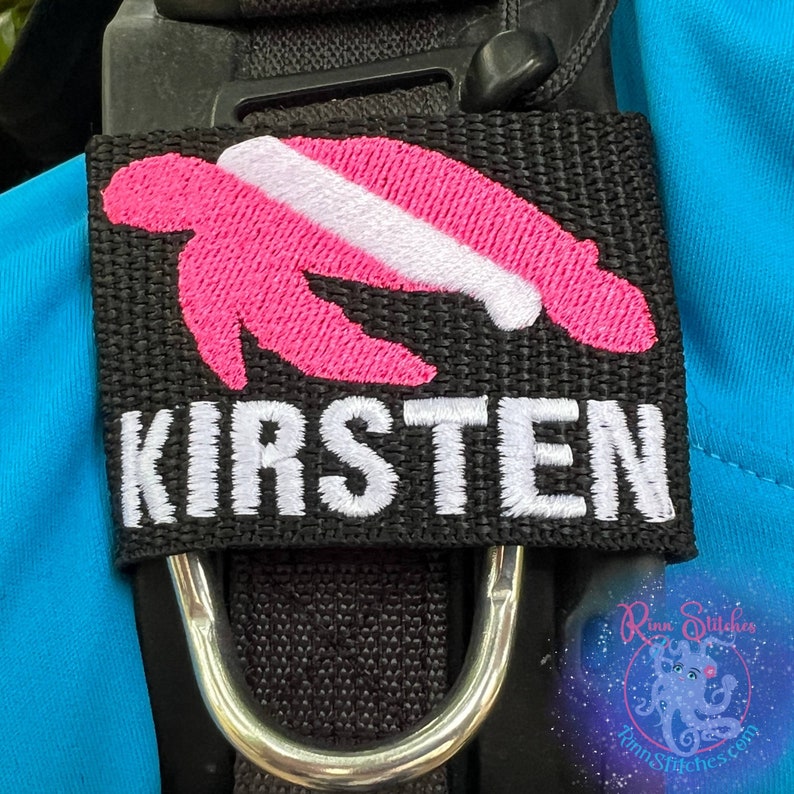 Personalized Dive Flag Sea Turtle BCD Tag: Custom Embroidered Scuba ...