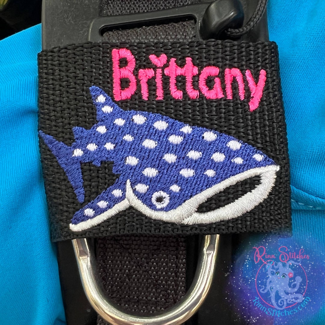 Whale Shark Embroidered BCD Tag: Personalized Scuba Diving Gift - Etsy