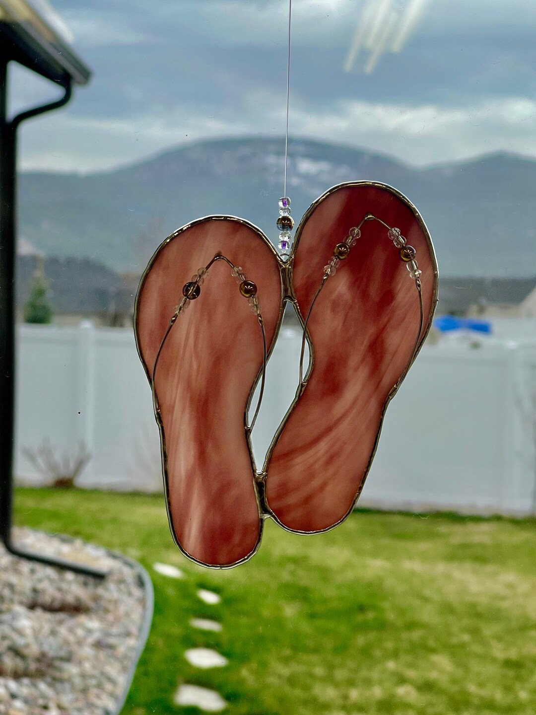 Flip Flops Stained Glass Sun Catcher/purple CLEARANCE - Etsy