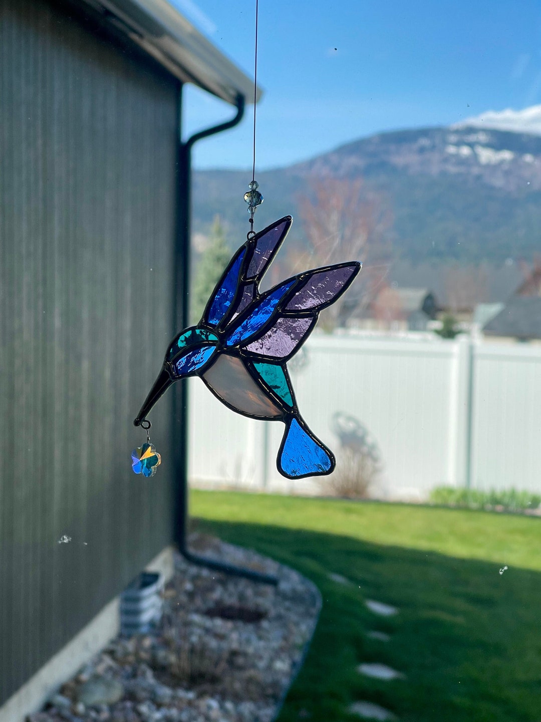 Hummingbird Stained Glass Sun Catcher - Etsy