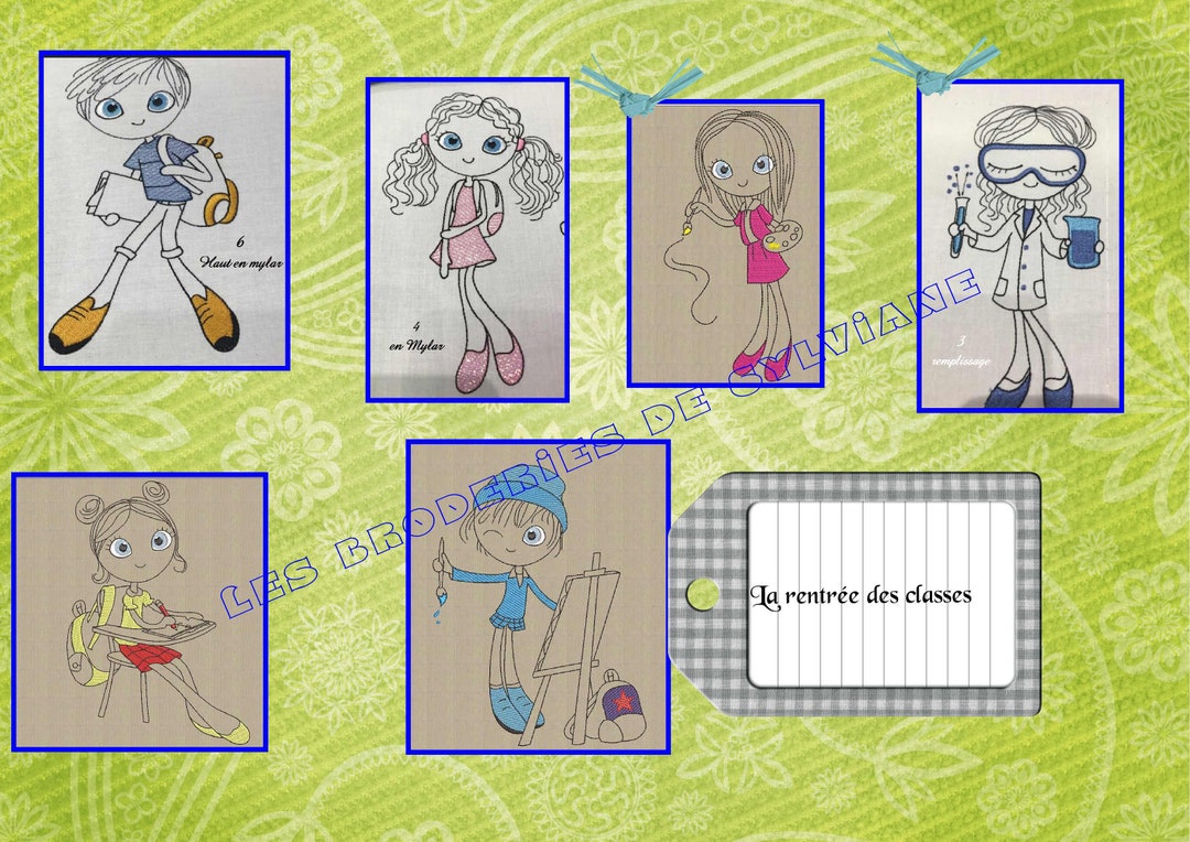 Set of 6 Different Patterns School - Etsy