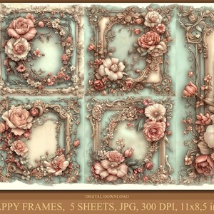 Happy Frames, Digital Download, Junk Journal, Scrapbooking, Commercial ...
