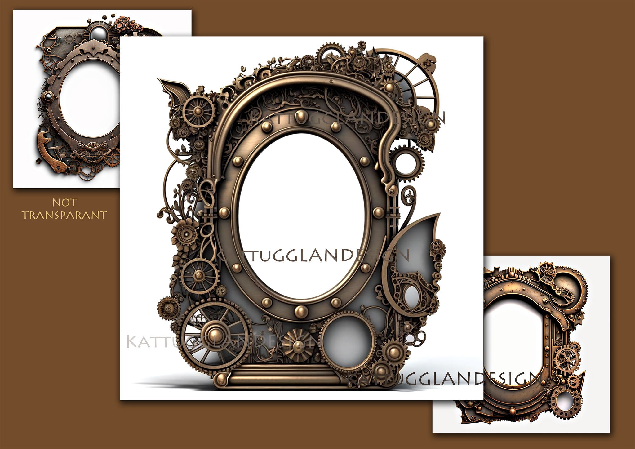 Steampunk Frames V2, Steampunk, Printable, Digital Download, Commercial ...