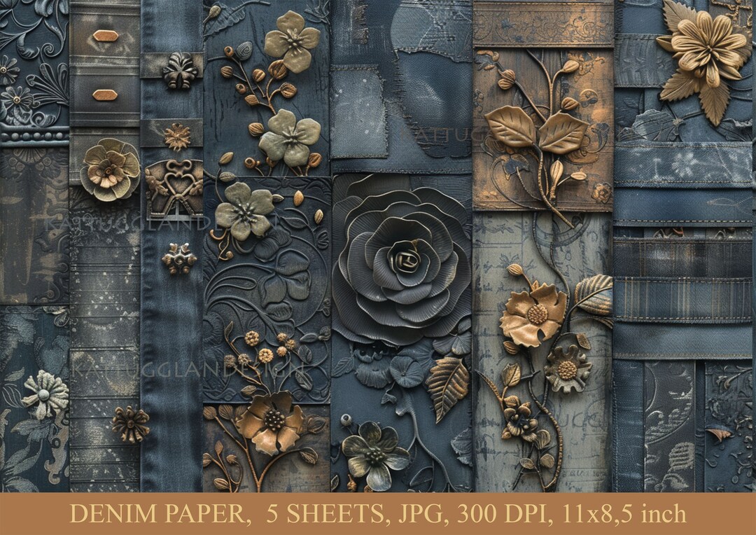 Denim Paper, Digital Download, Junk Journal, Scrapbooking, Clip Art ...