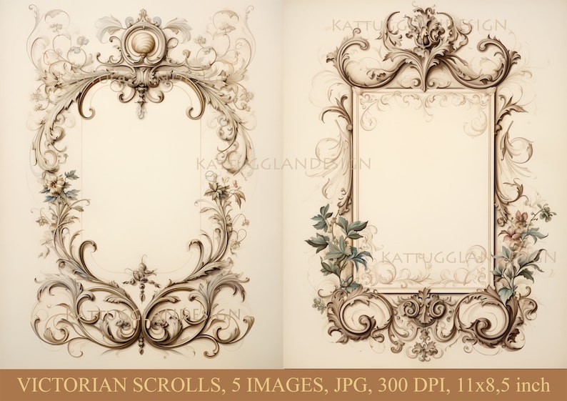 Victorian Scrolls, Cardmaking, Commersial Use, Digital Download ...