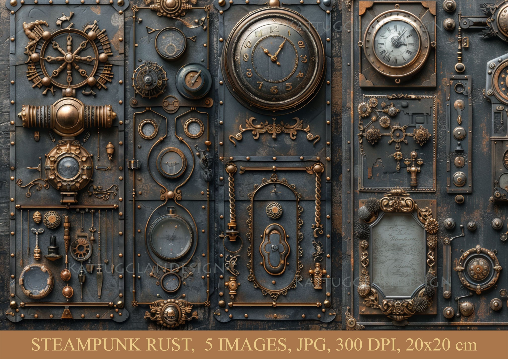 Steampunk Rust, Digital Download, Junk Journal, Scrapbooking ...
