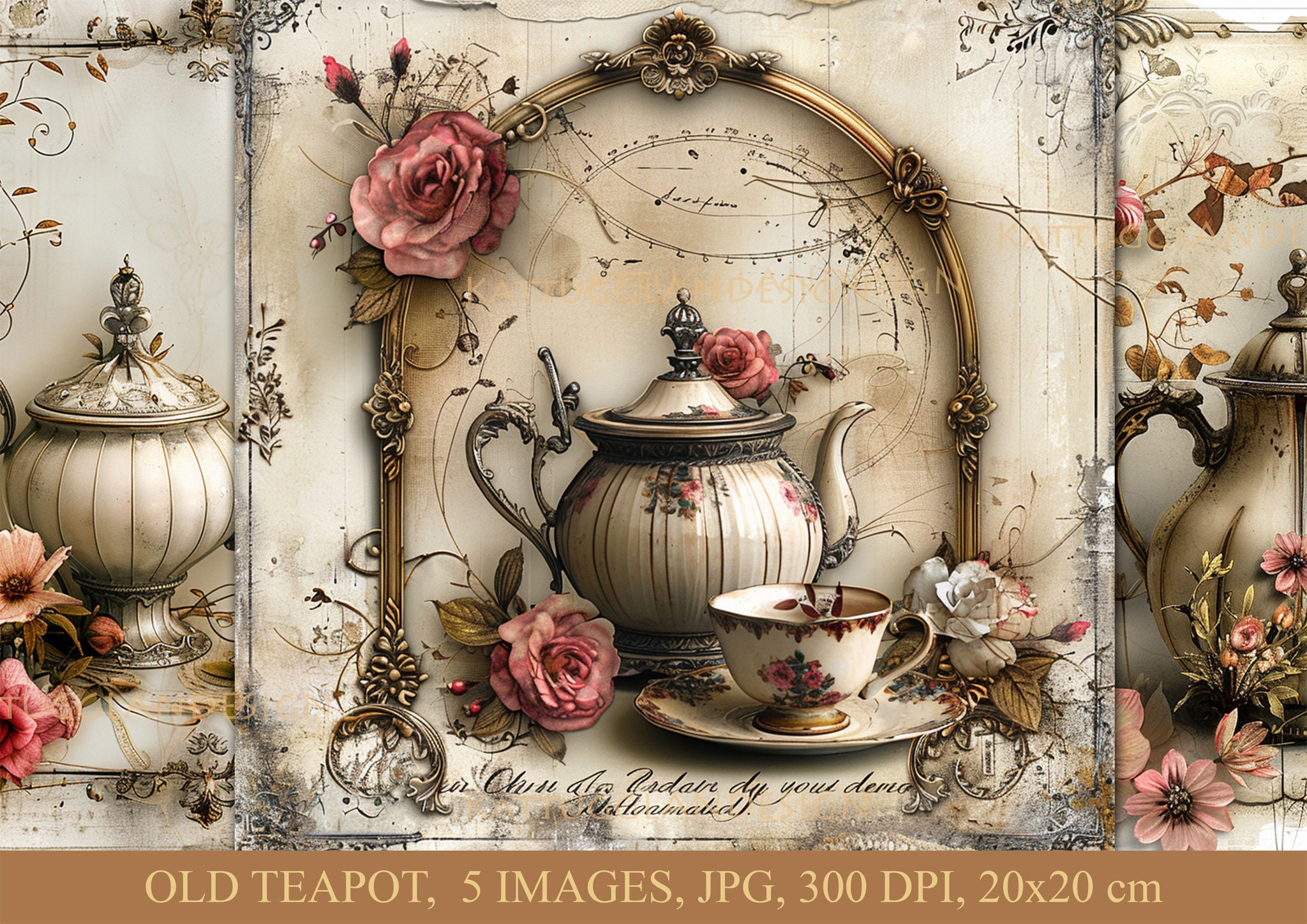 Old Teapot, Digital Download, Commercial Use, Scrapbooking, Junk ...