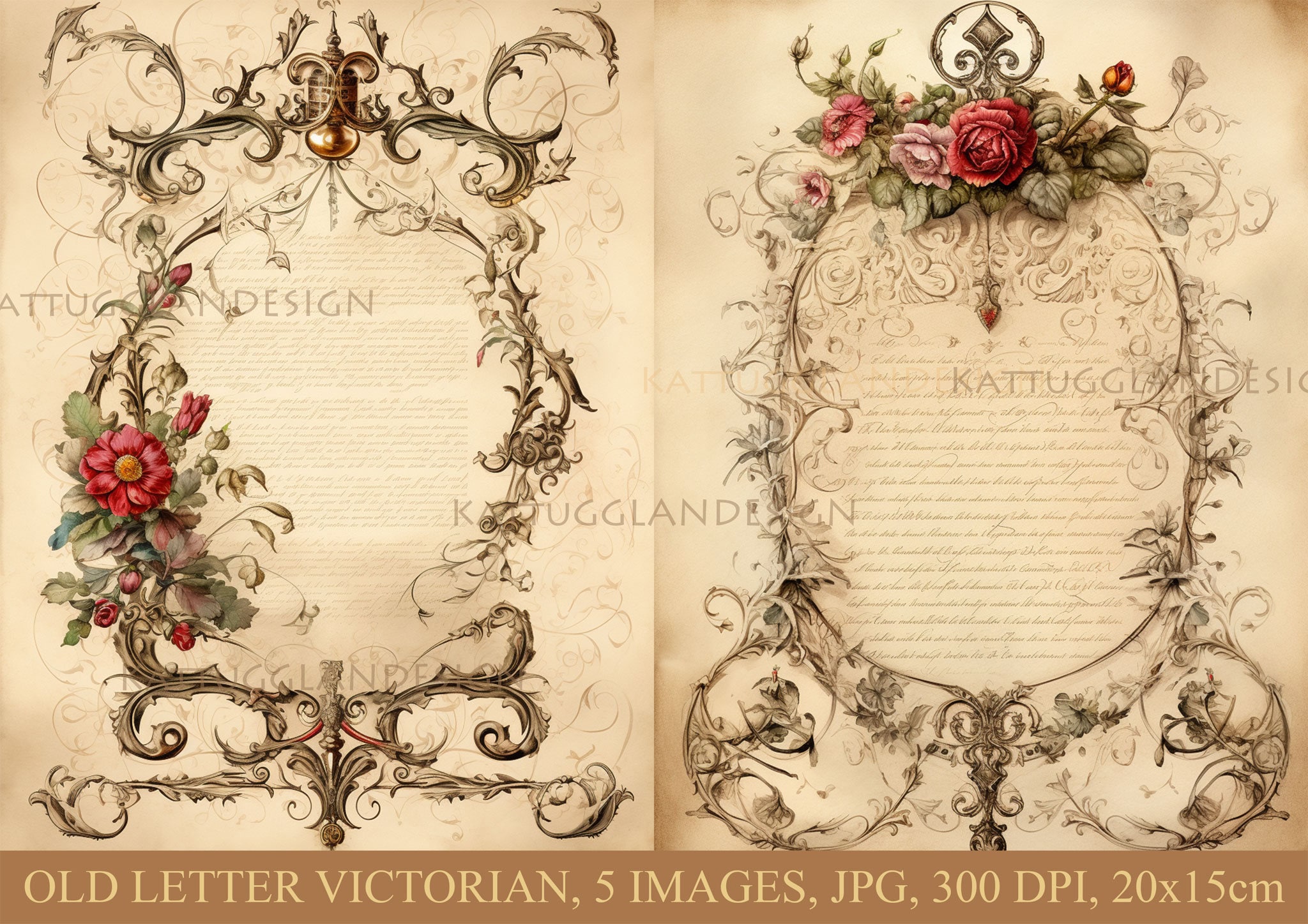 Old Letter Victorian, Digital Download, Scrapbooking, Junk Journal ...