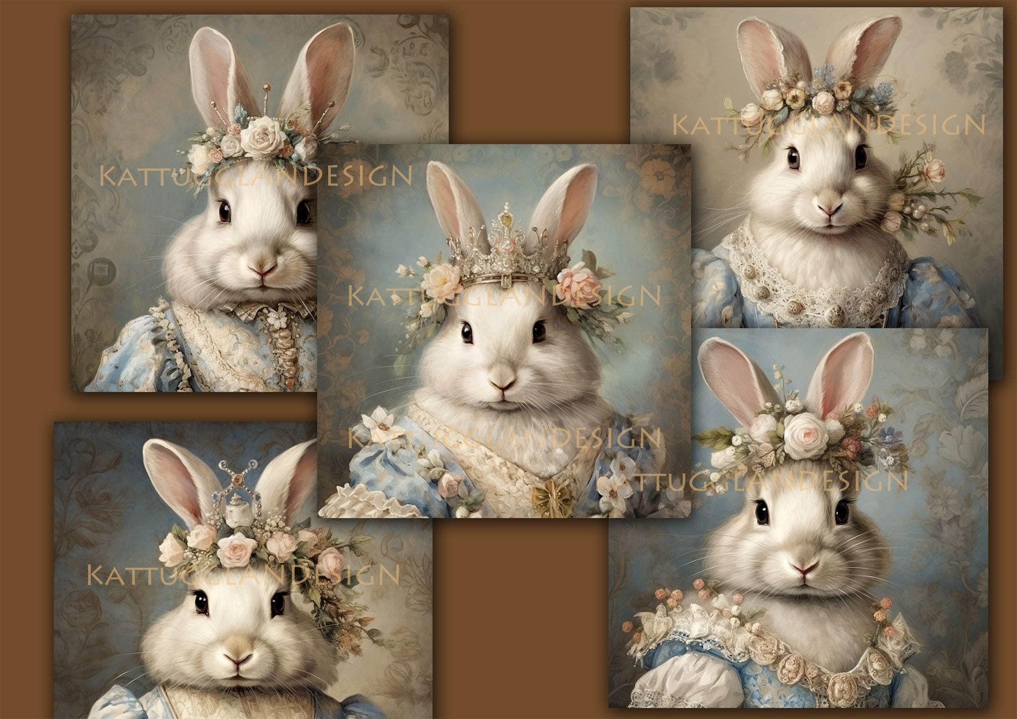 Rabbit Princess Paint, Digital Download, Scrapbooking, Junk Journal ...