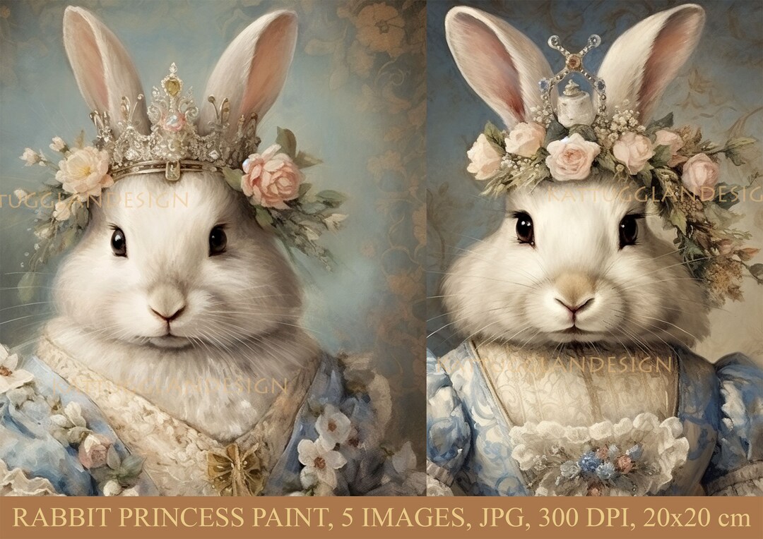Rabbit Princess Paint, Digital Download, Scrapbooking, Junk Journal ...
