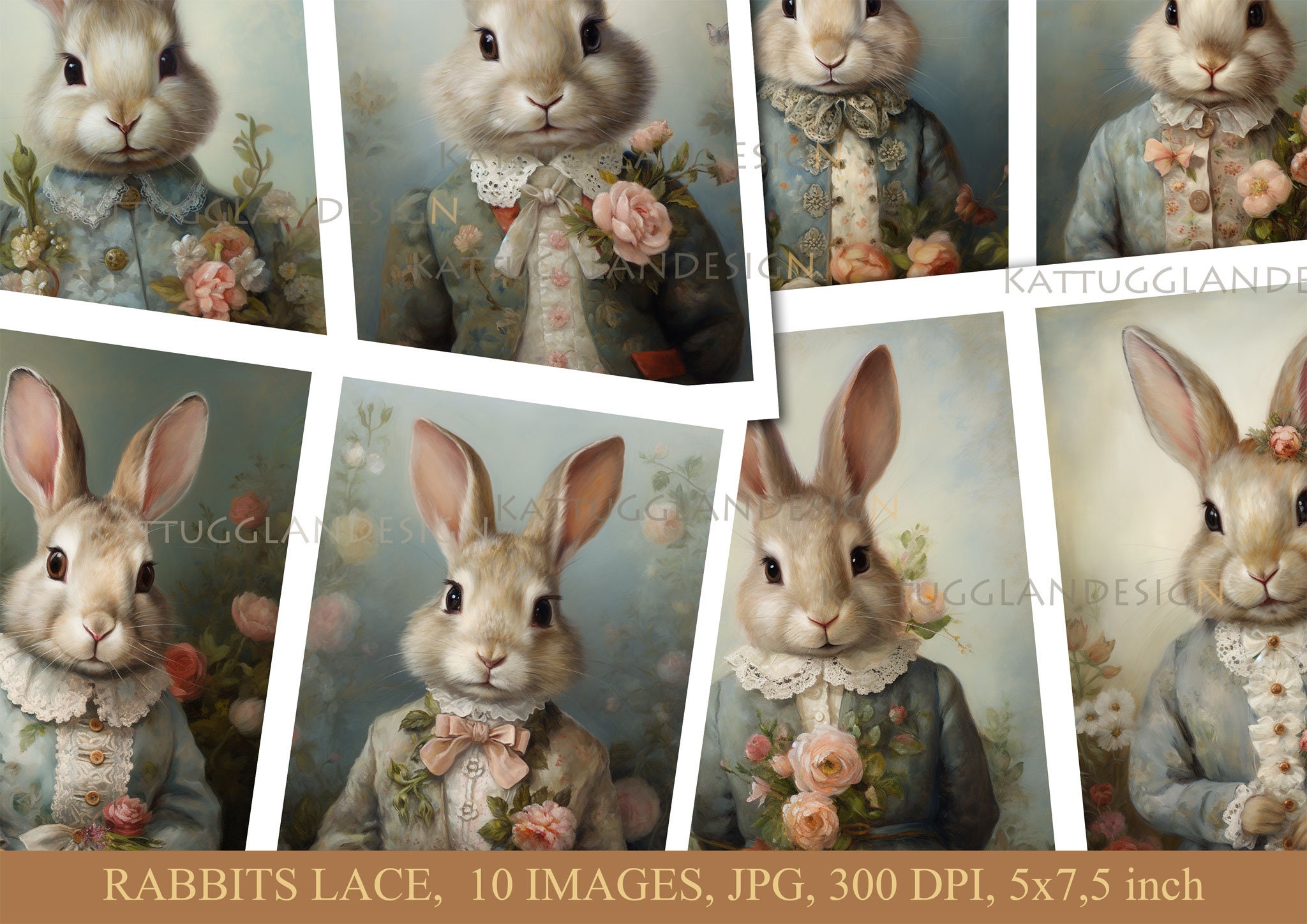 Rabbits Lace, Digital Download, Commercial Use, Scrapbooking ...