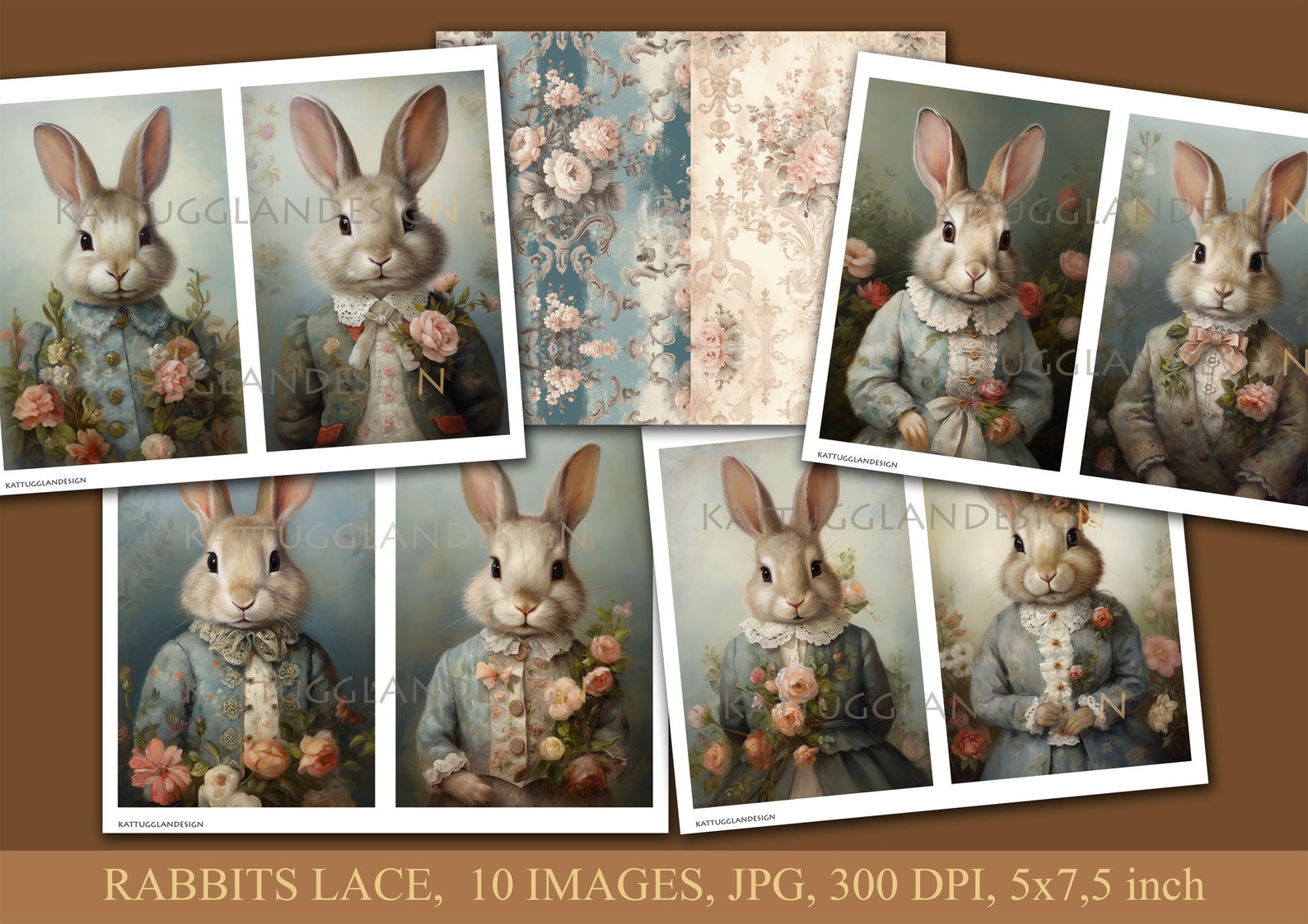 Rabbits Lace, Digital Download, Commercial Use, Scrapbooking ...