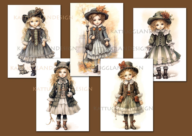 Cute Vintage Girls, Dolls, Digital Download, Commersial Use, Journal ...