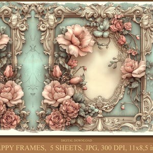 Happy Frames, Digital Download, Junk Journal, Scrapbooking, Commercial ...