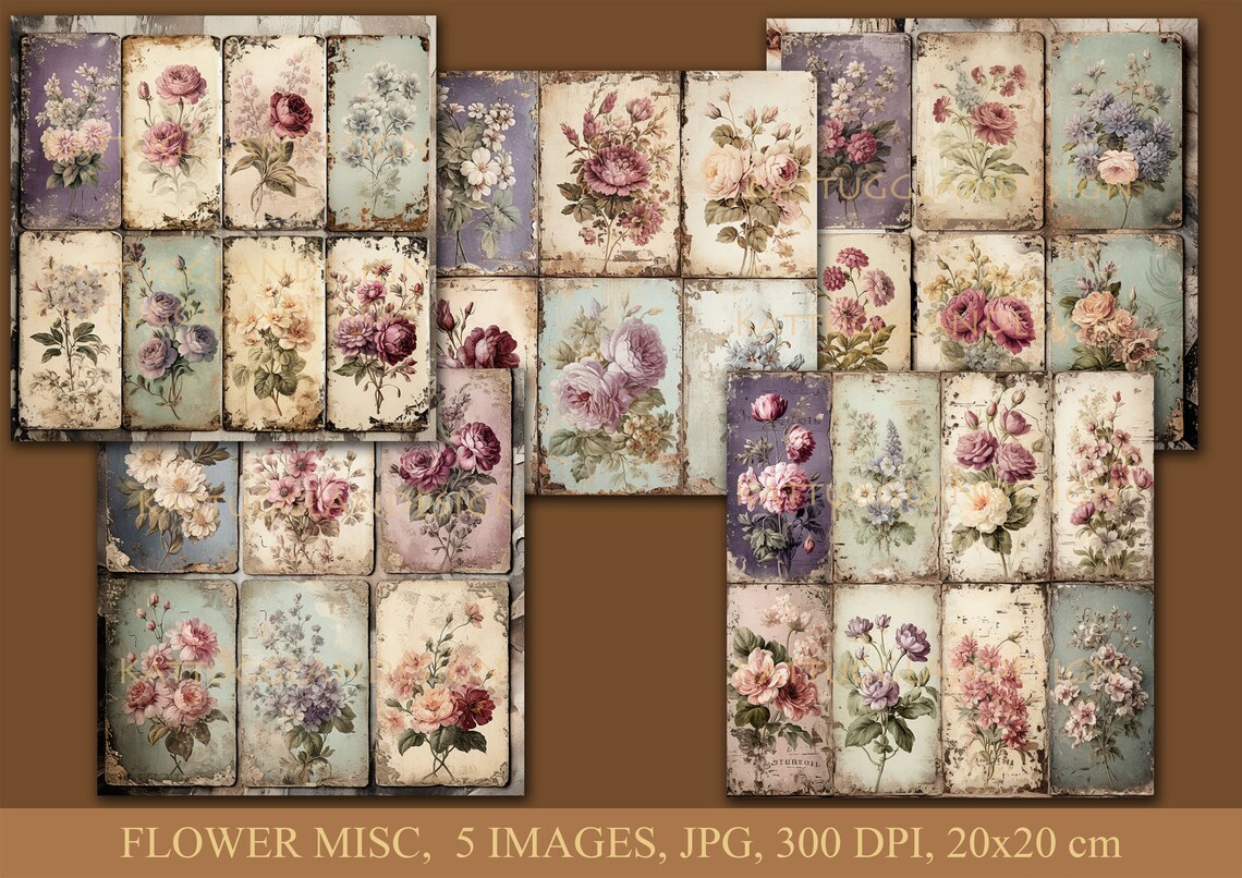 Flower Misc, Digital Download, Junk Journal, Scrapbooking, Clip Art ...