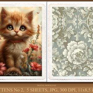 Kittens No 2, Digital Download, Junk Journal, Scrapbooking, Commercial ...