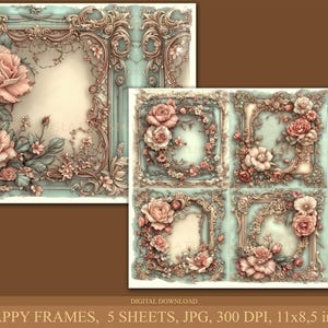 Happy Frames, Digital Download, Junk Journal, Scrapbooking, Commercial ...