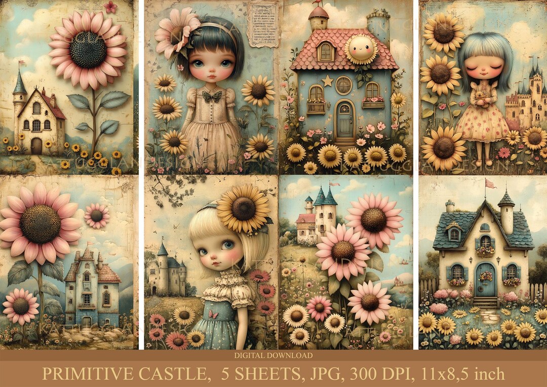 Primitive Castle Digital Download, Junk Journal, Scrapbooking ...