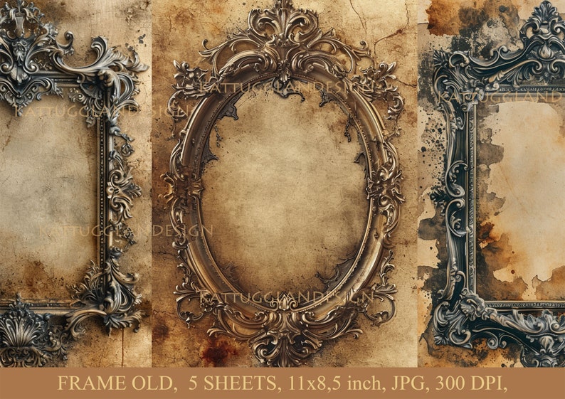 Frames Old, Digital Download, Junk Journal, Scrapbooking, Clip Art ...