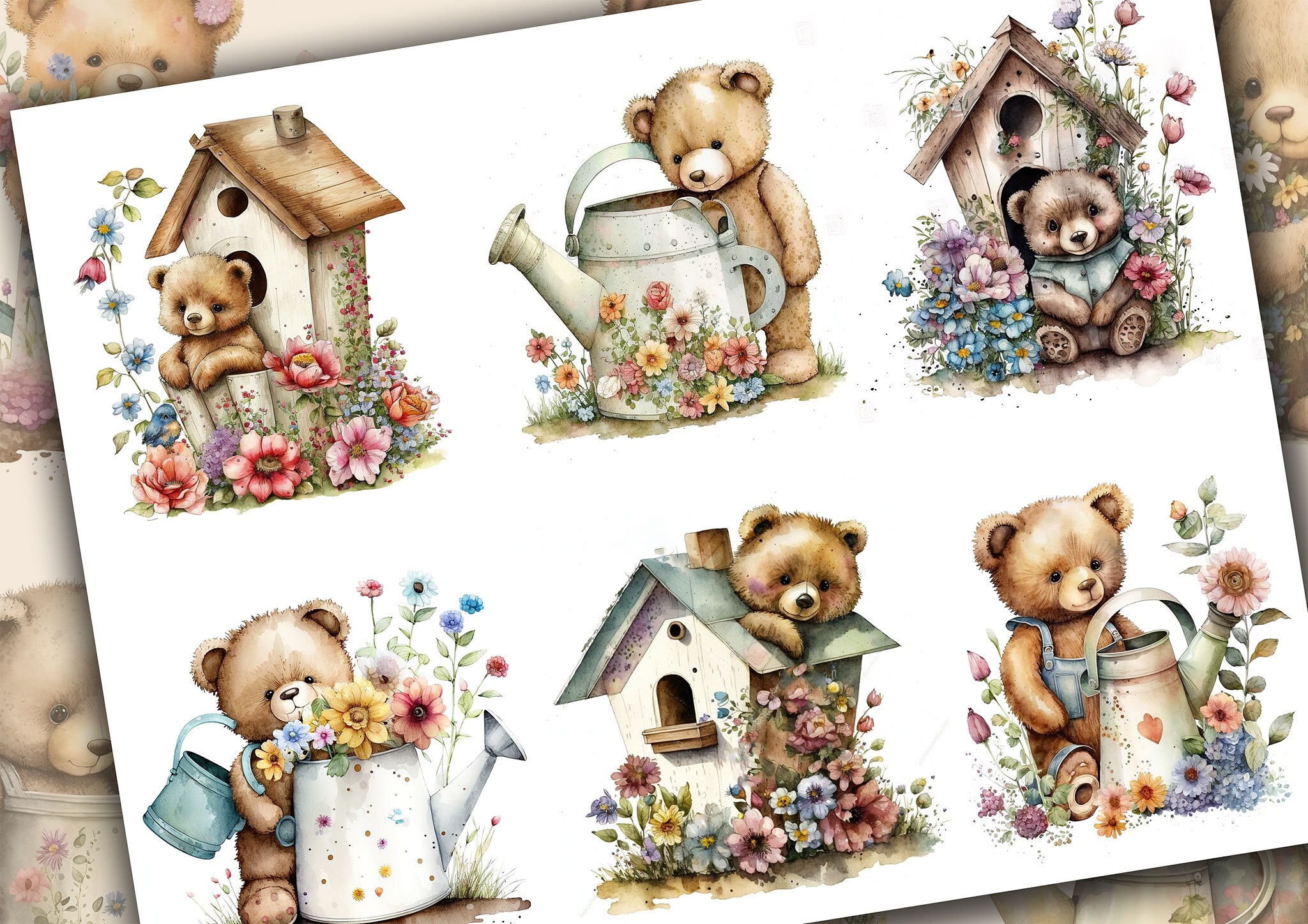 Teddybear, Clipart, Printable, Digital Download, Commercial Use ...
