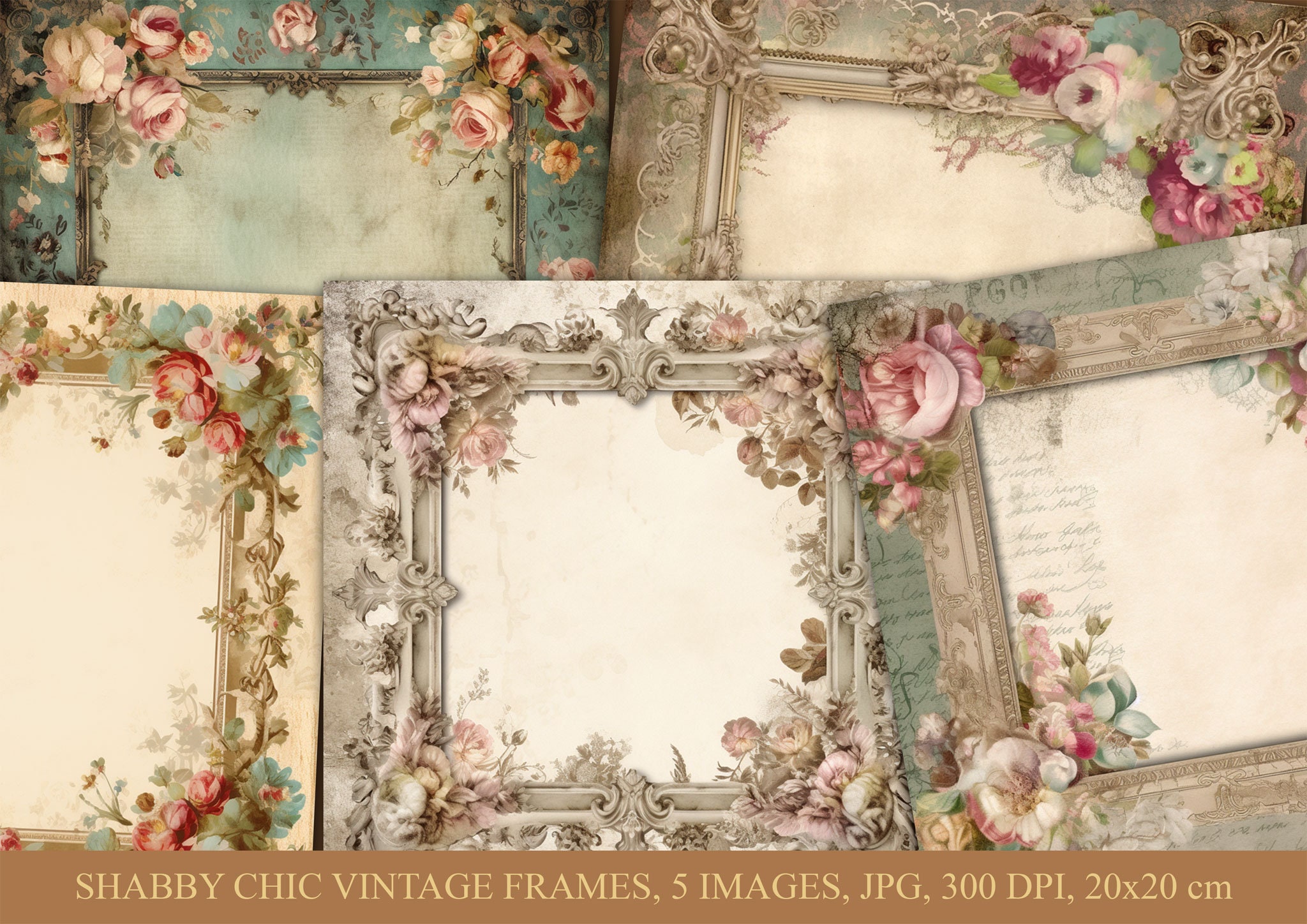 Shabby Chic, Vintage Frames, Digital Download, Scrapbooking, Junk ...