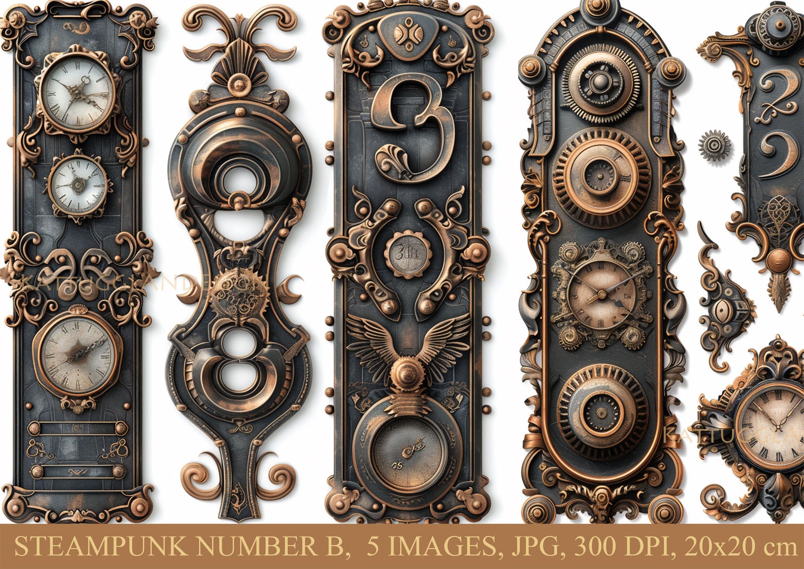 Steampunk Number B, Digital Download, Junk Journal, Scrapbooking, Clip ...