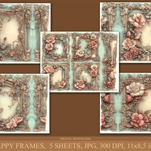Happy Frames, Digital Download, Junk Journal, Scrapbooking, Commercial ...