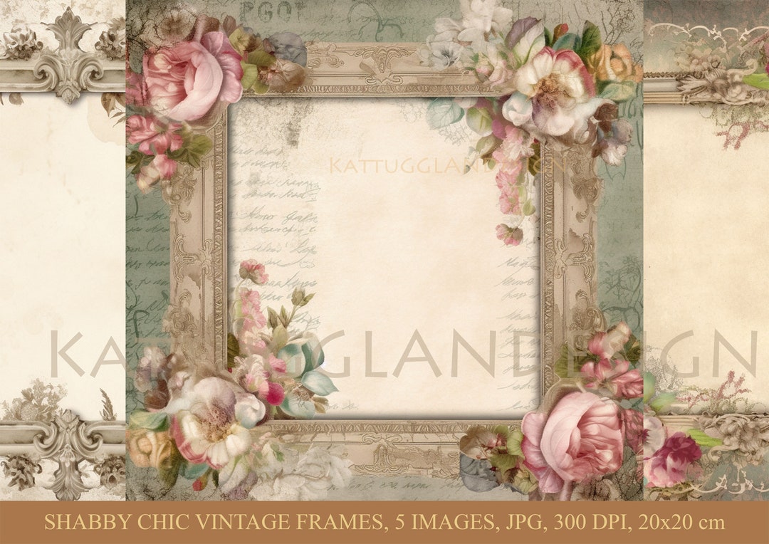 Shabby Chic, Vintage Frames, Digital Download, Scrapbooking, Junk ...