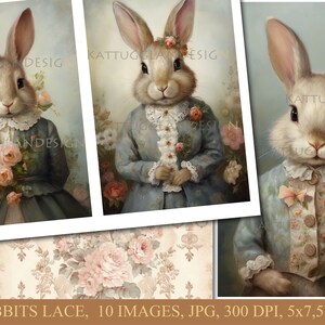 Rabbits Lace, Digital Download, Commercial Use, Scrapbooking ...