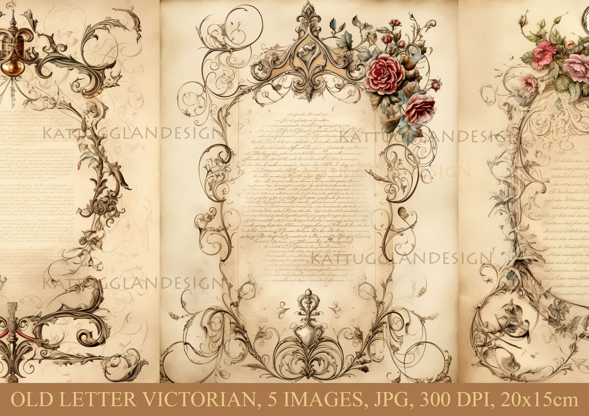 Old Letter Victorian, Digital Download, Scrapbooking, Junk Journal ...