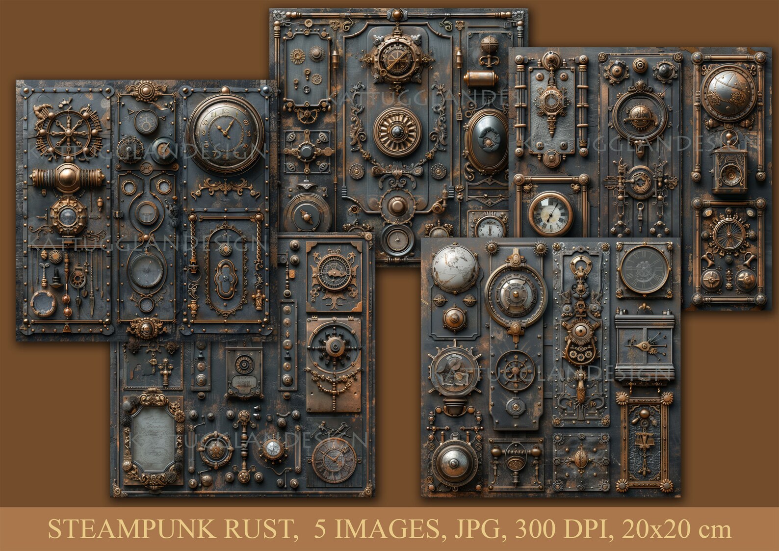 Steampunk Rust, Digital Download, Junk Journal, Scrapbooking ...