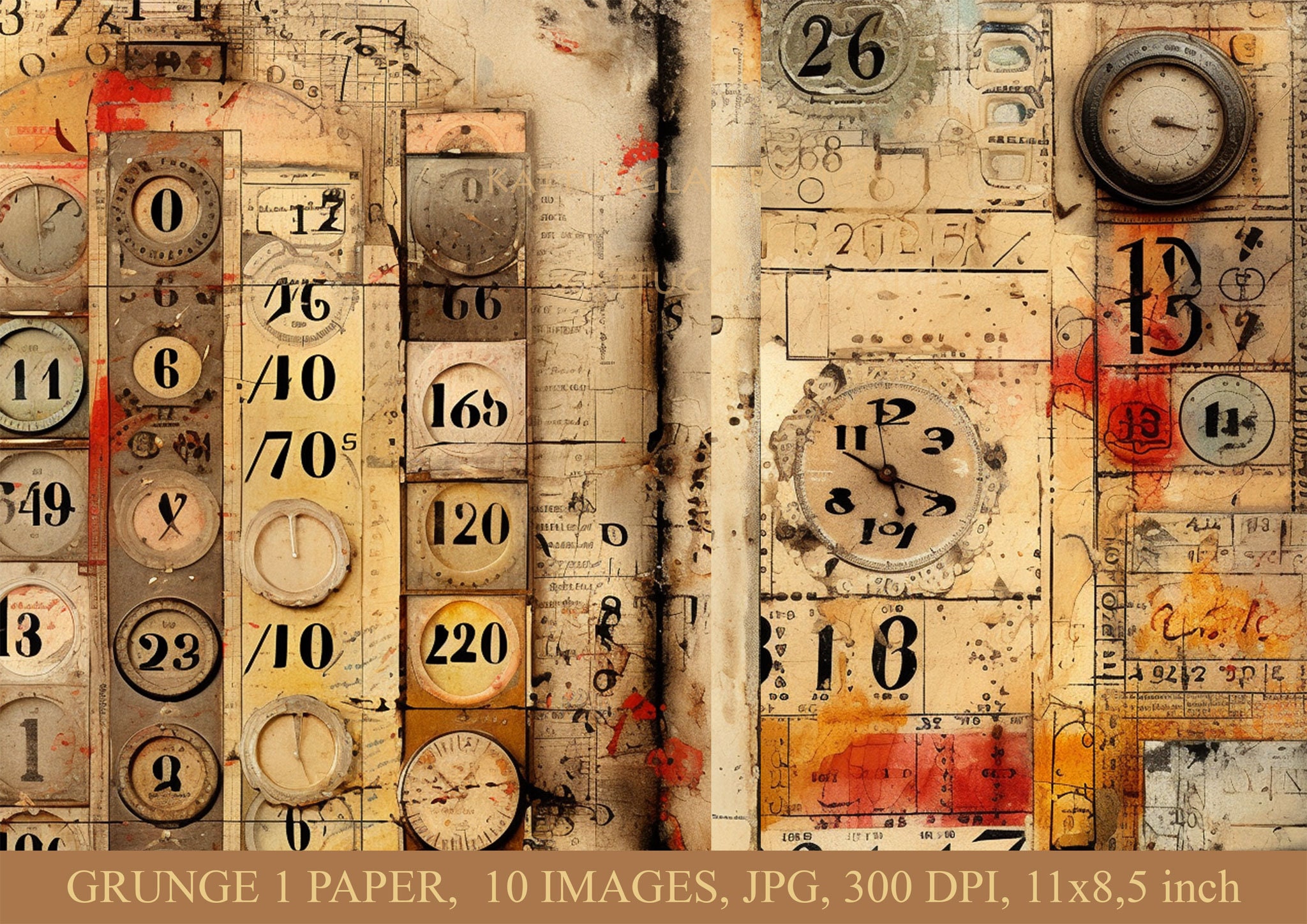 Grunge 1 Paper 1, Digital Download, Scrapbooking, Junk Journal, Commercial Use, Paper, Sheet ...