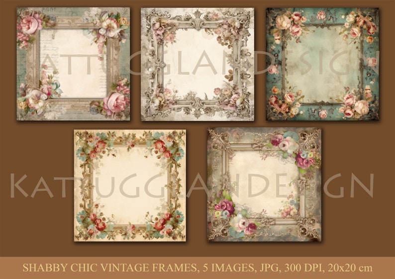 Shabby Chic, Vintage Frames, Digital Download, Scrapbooking, Junk ...