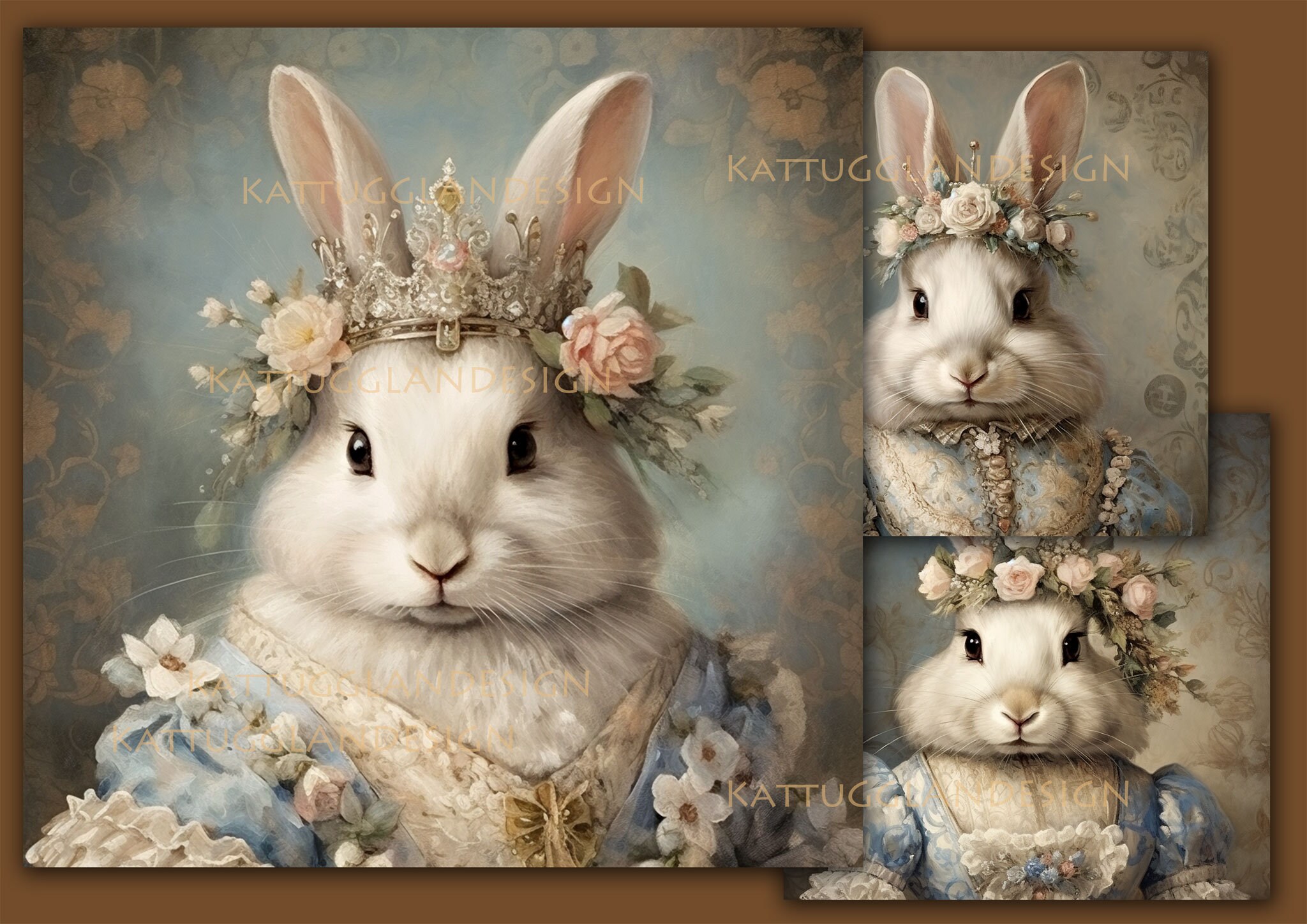 Rabbit Princess Paint, Digital Download, Scrapbooking, Junk Journal ...