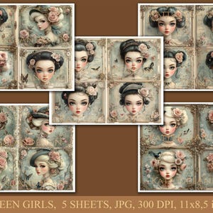 Queen Girls, Digital Download, Junk Journal, Scrapbooking, Clip Art ...