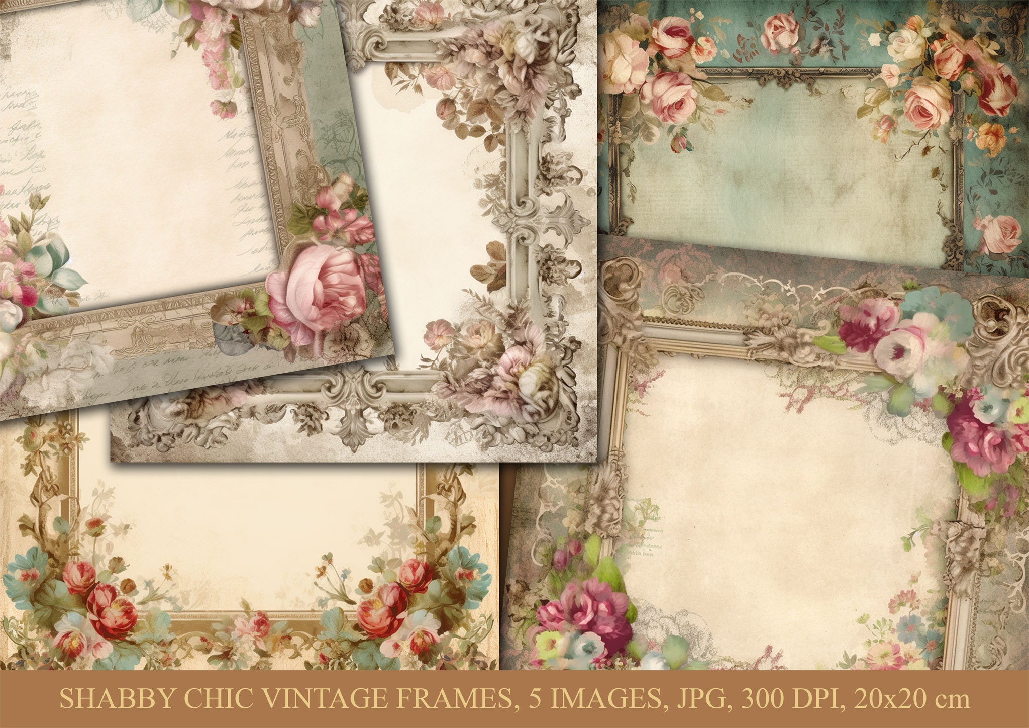Shabby Chic, Vintage Frames, Digital Download, Scrapbooking, Junk ...
