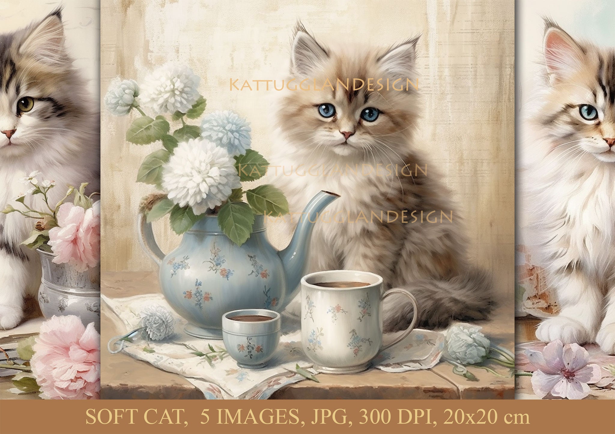 Soft Cats, Digital Download, Ephemera, Junk Journal, Scrapbooking, Clip ...